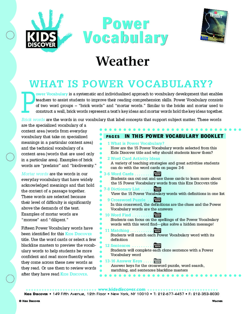 Power Vocabulary: Kids Discover Weather | Kids Discover Online