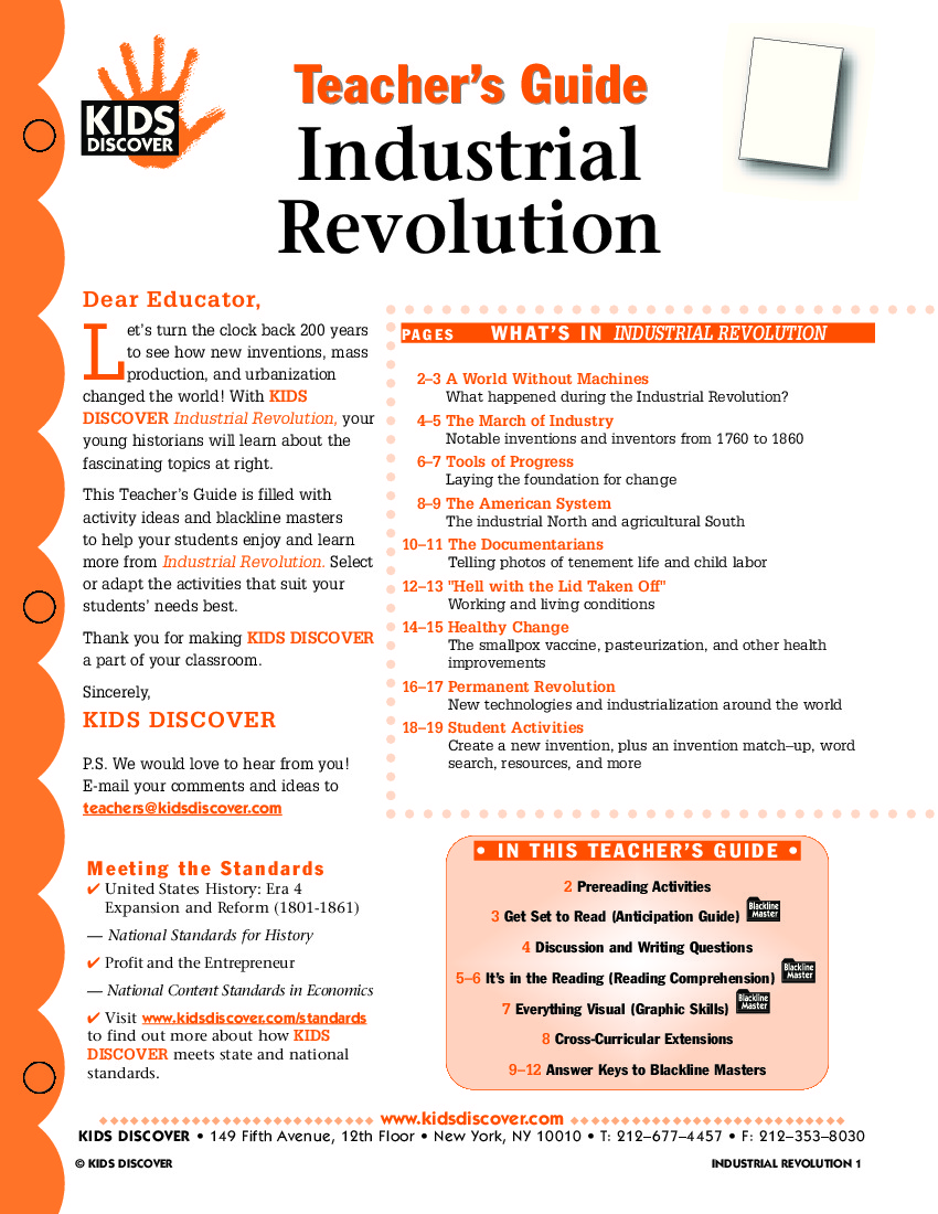 Teacher's Guide: Kids Discover Industrial Revolution | Kids Discover Online
