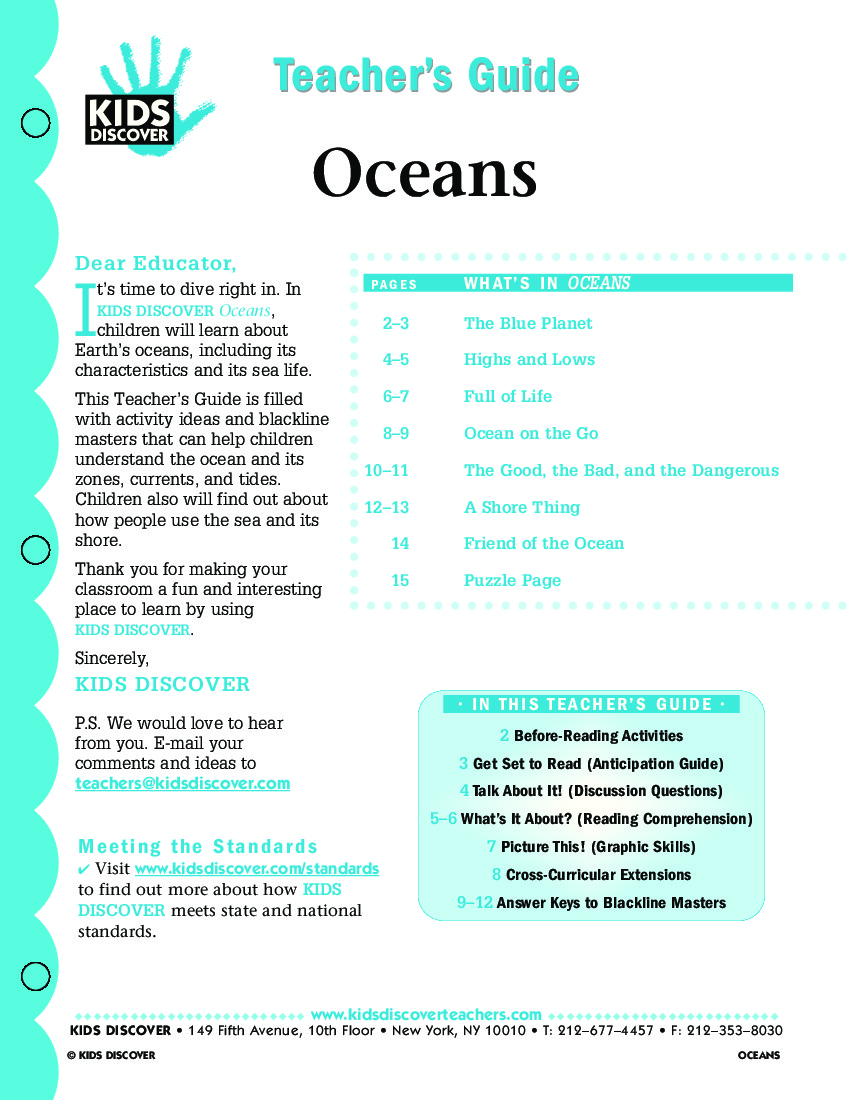Teacher's Guide: Earth's Oceans | Kids Discover Online